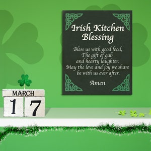 Irish Kitchen Blessing Sign, St Patricks Day Decor, Irish Prayer Sign ...