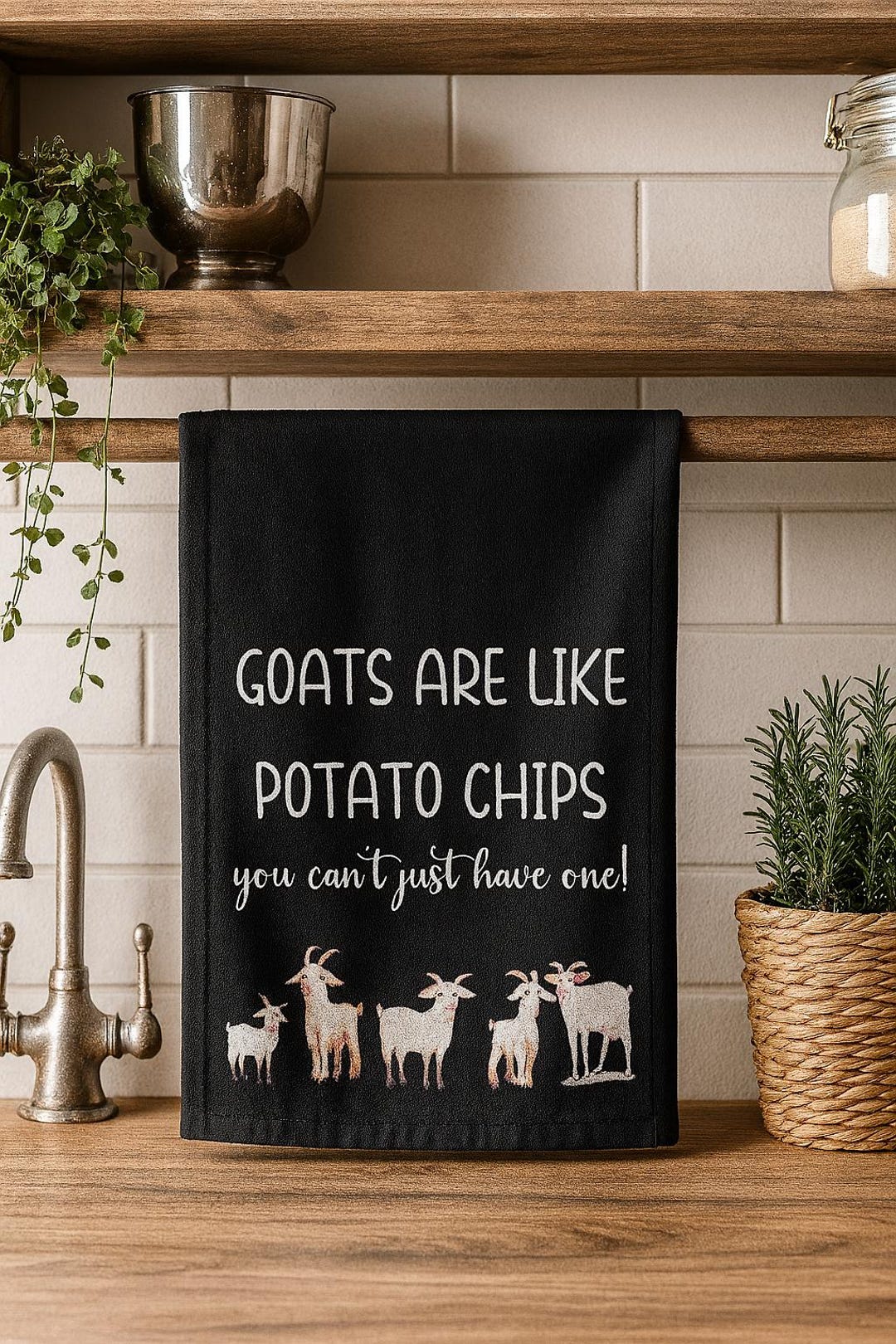 Funny Goat Kitchen Towel: Rustic Farmhouse Decor - Etsy