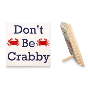 Crab Decor, Don't Be Crabby Wooden Sign, Crab Gifts, Crab Wall Art ...