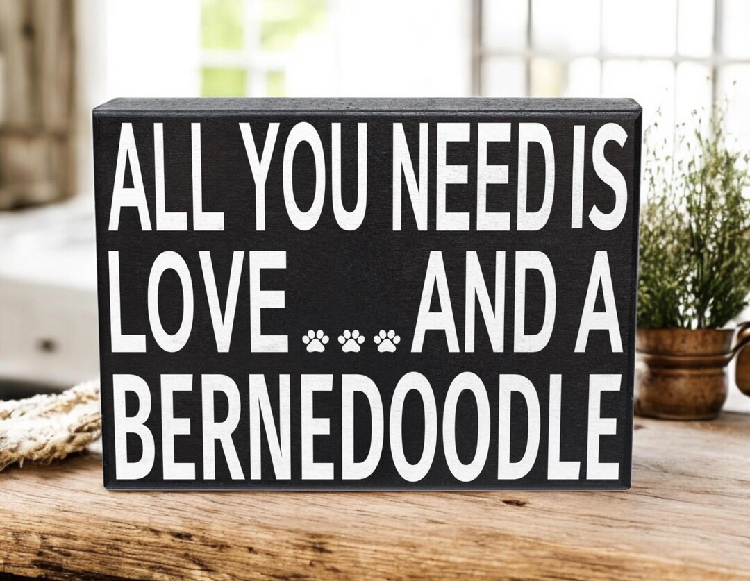 Bernedoodle Love Wood Sign, Bernedoodle Mom Gift, Bernedoodle Decor ...