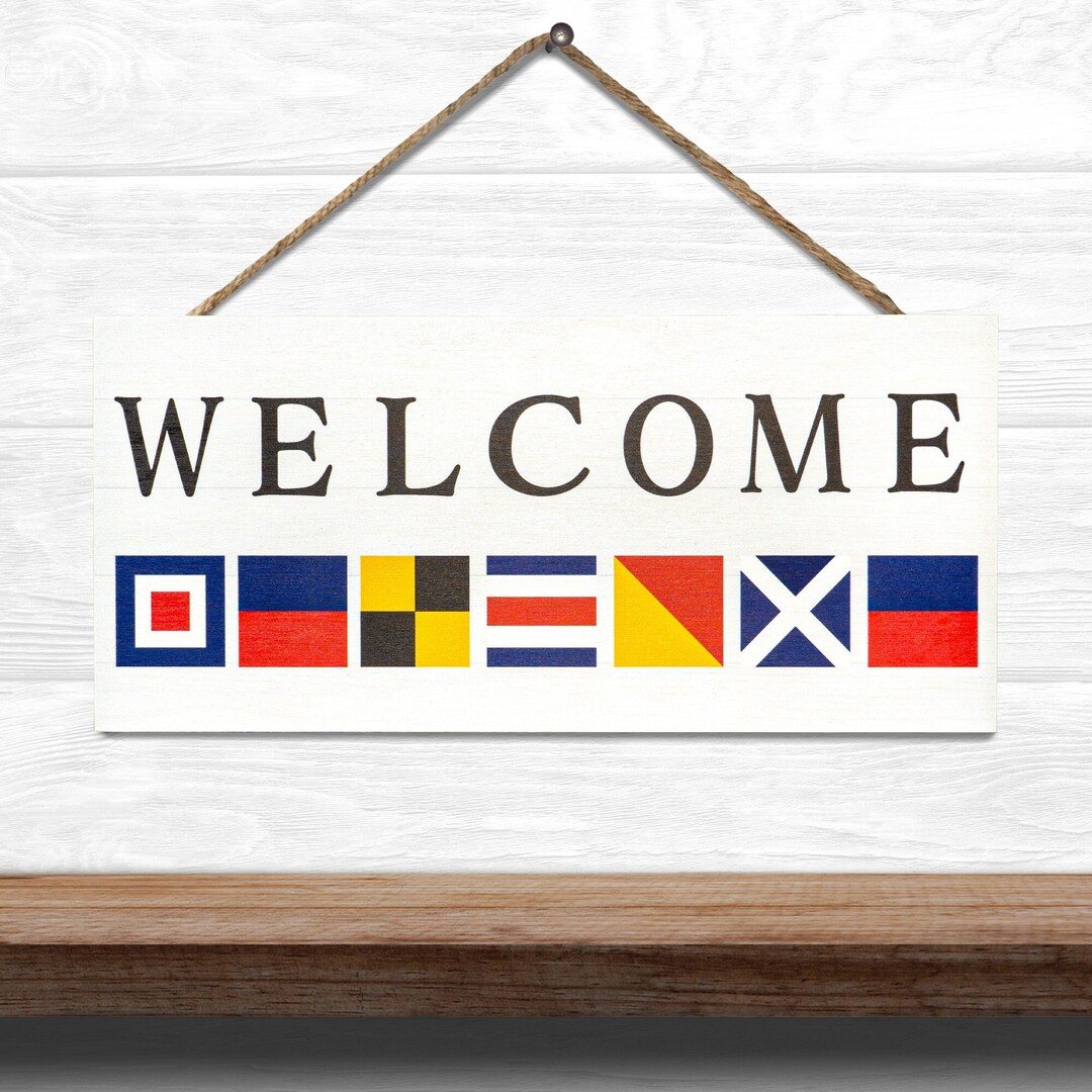 Nautical Welcome Sign for Front Door Welcome Door Sign - Etsy