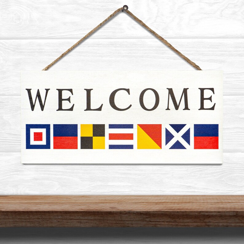 Nautical Welcome Sign for Front Door Welcome Door Sign - Etsy