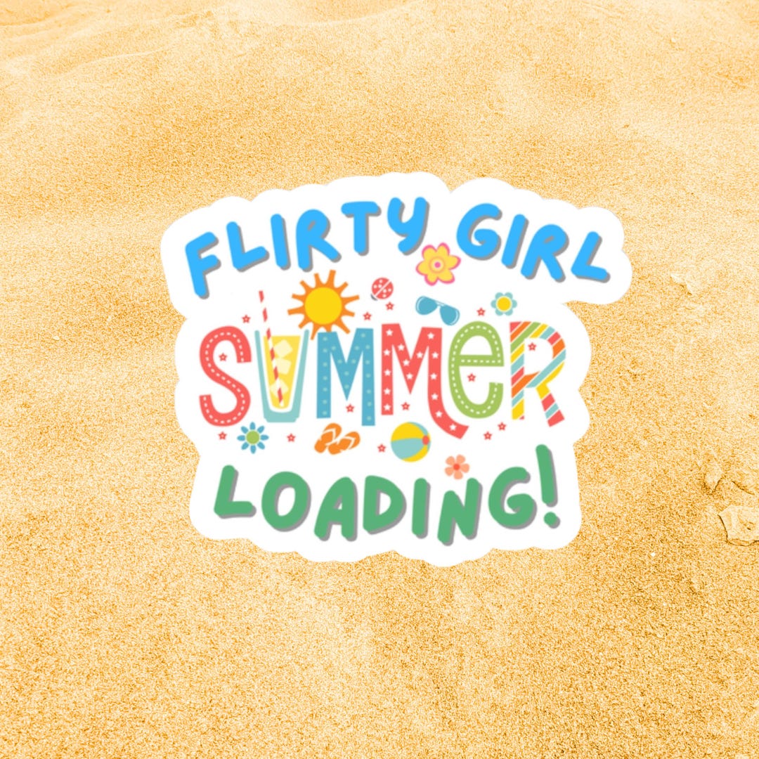 Flirty Summer Loading Stickers, Cute Aesthetic Decals for Laptops ...