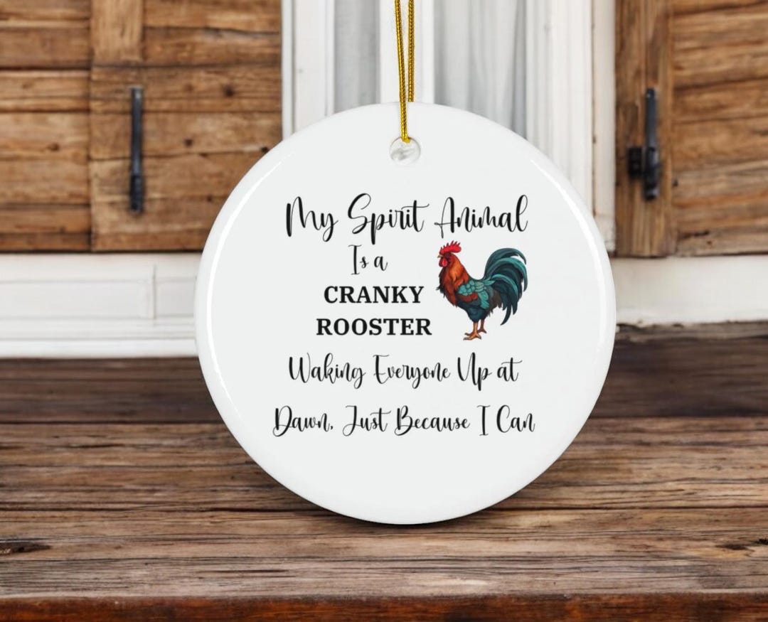 Gift for Morning Person - Cranky Rooster Spirit Animal, Wake up Call ...