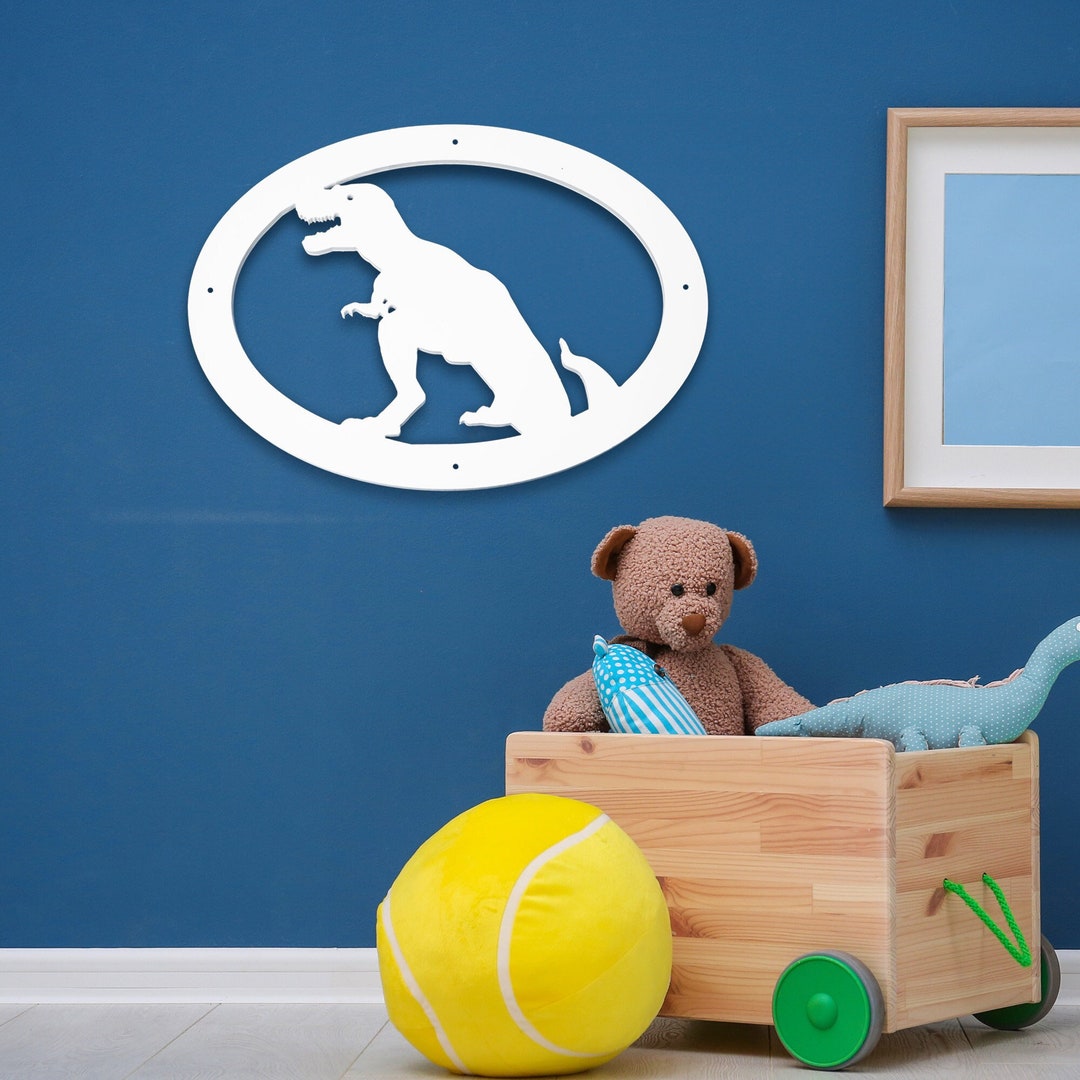 T-rex Dinosaur Sign, Dinosaur Room Wall Decor, Indoor Outdoor PVC, Kids ...