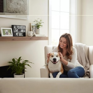 All You Need is Love and a Pit Bull Sign and Pitbull Gift - Etsy