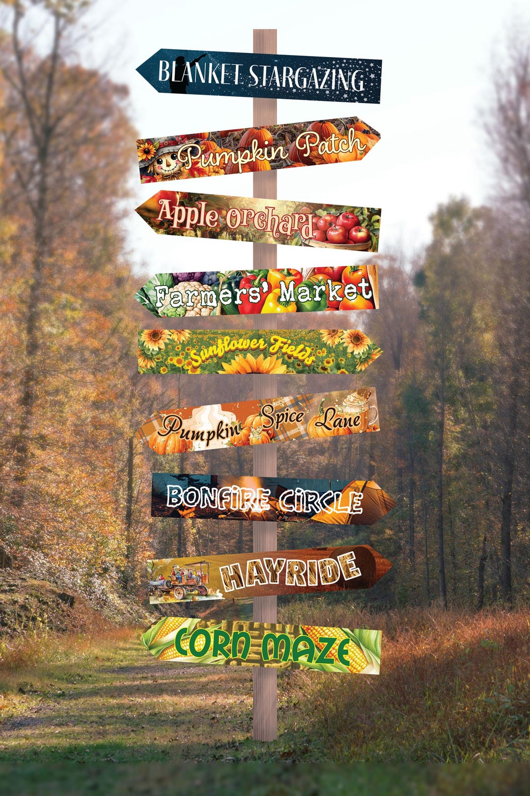 Fall Directional Arrow Sign: Weatherproof Outdoor Decor - Made in USA ...