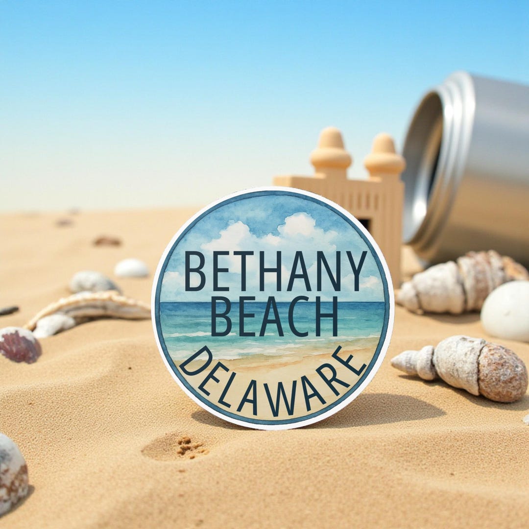 Bethany Beach Delaware Sticker, Decal - Indoor - Outdoor, Round - Etsy