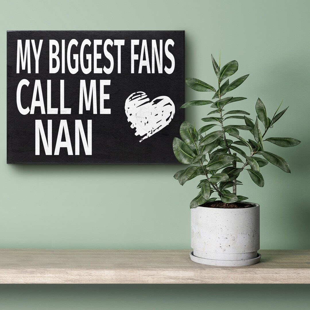 Nan Gift, Gift for Nan, My Biggest Fans Call Me Nan Wooden Sign ...