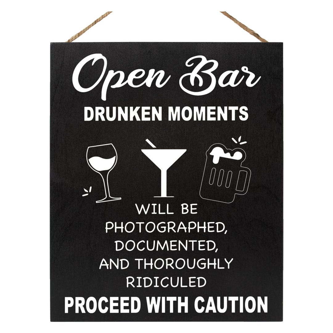 Funny Open Bar Sign, Wedding Reception Signs, Drinking Signs for ...