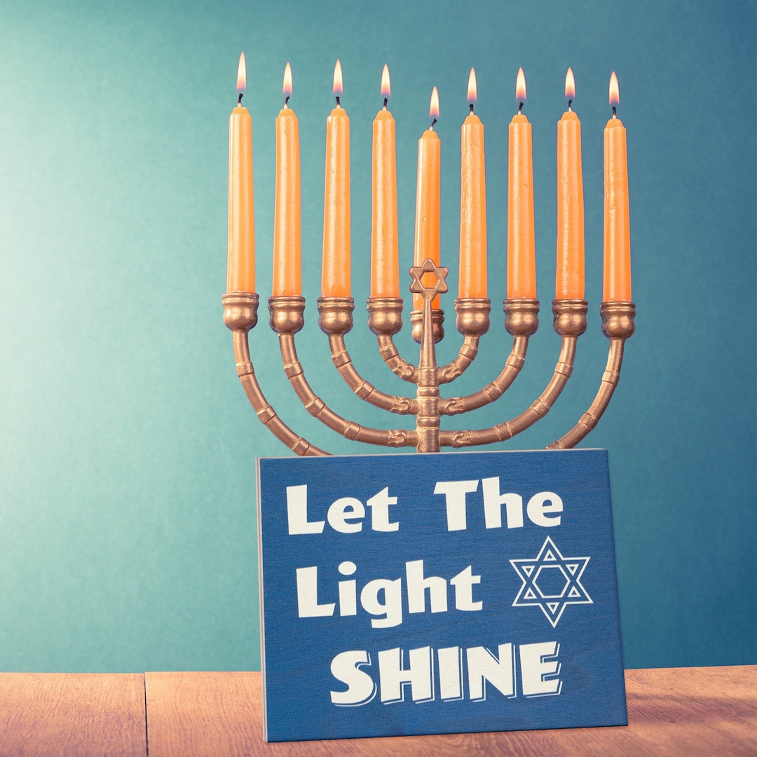 Hanukkah Decor, Hanukkah Gift, Happy Hanukkah Let the Light Shine ...