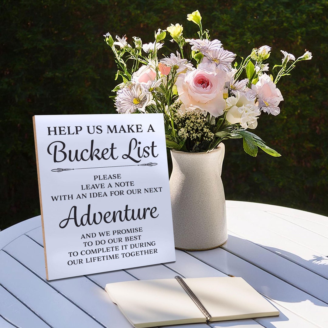 Wedding Bucket List Sign Wedding Decor, Adventure Decor for Reception ...