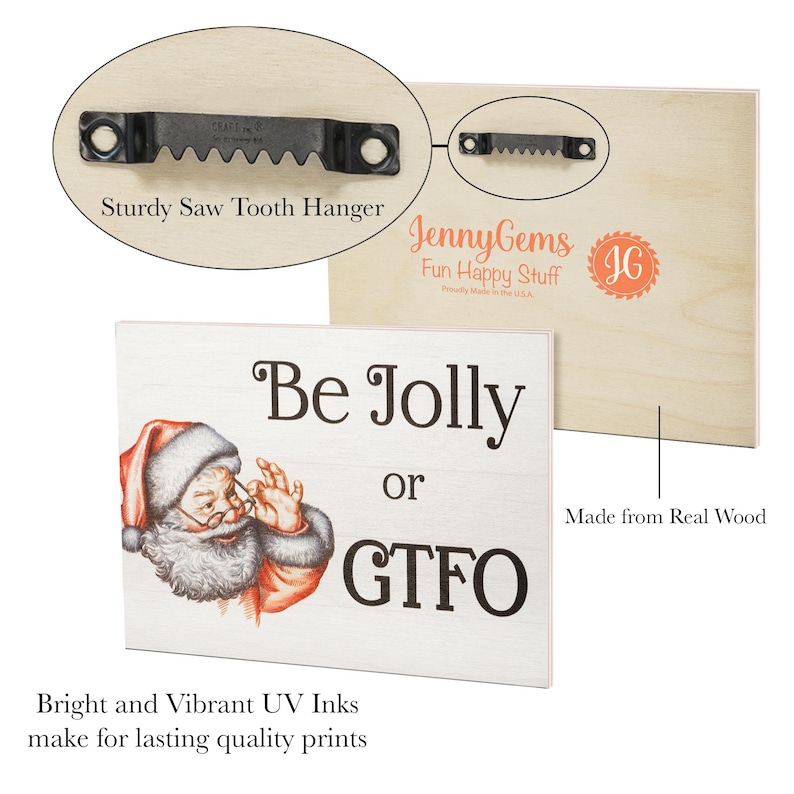 Funny Christmas Sign: Be Jolly or GTFO - Sarcastic Holiday Decor - Etsy