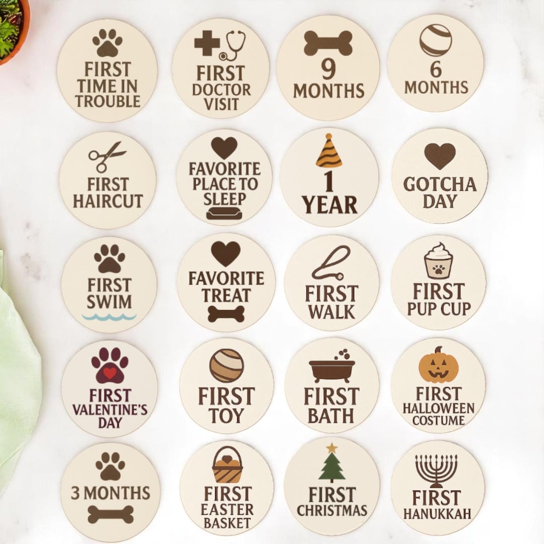 Dog Milestone Markers: Puppy Firsts Photo Prop Set - Etsy
