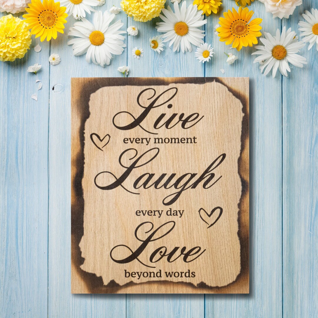 Live Laugh Love Wooden Sign Farmhouse Decor Inspirational - Etsy