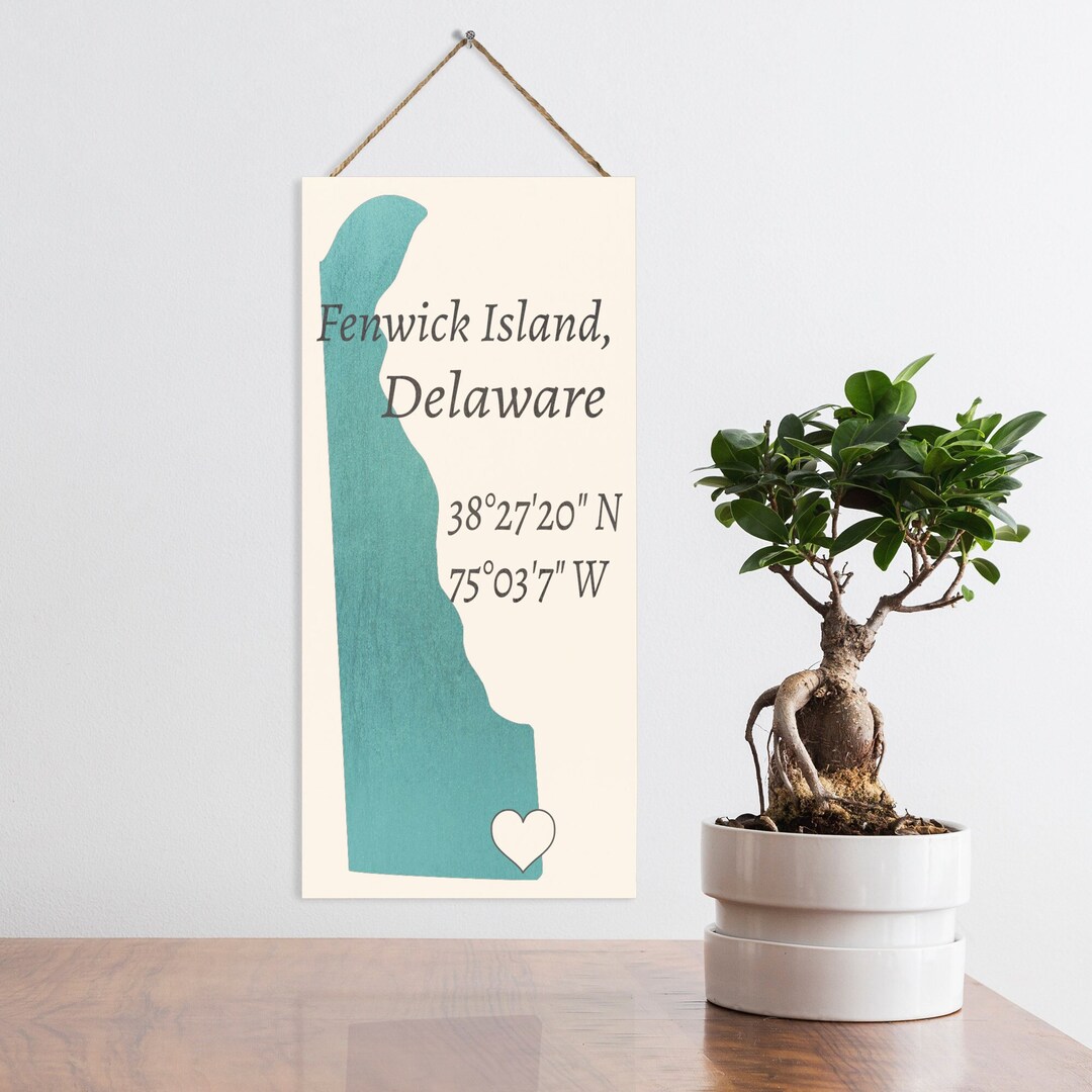 Fenwick Island Delaware Wood Sign: Nautical Coastal Decor - Etsy