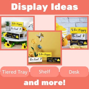 Bumble Bee Decor, Bee Decorations, Bee Happy Bee Kind Sweet, Farmhouse ...