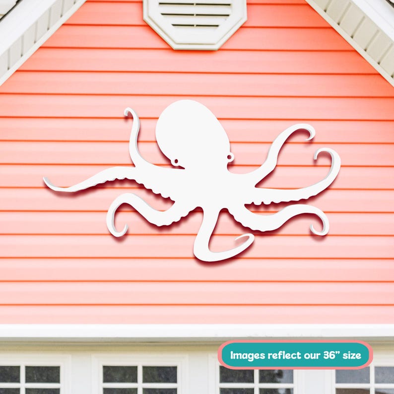 Outdoor Octopus Wall Art: Durable PVC Coastal Decor - Etsy