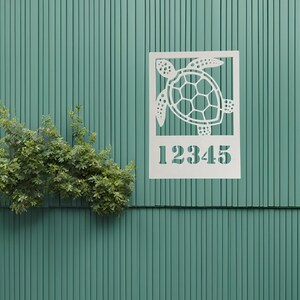 Custom Sea Turtle Address Sign for Beach House, Outdoor House Numbers ...