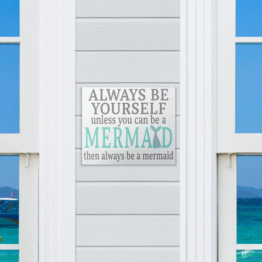 Mermaid Wooden Sign: Beach House Coastal Decor - Etsy