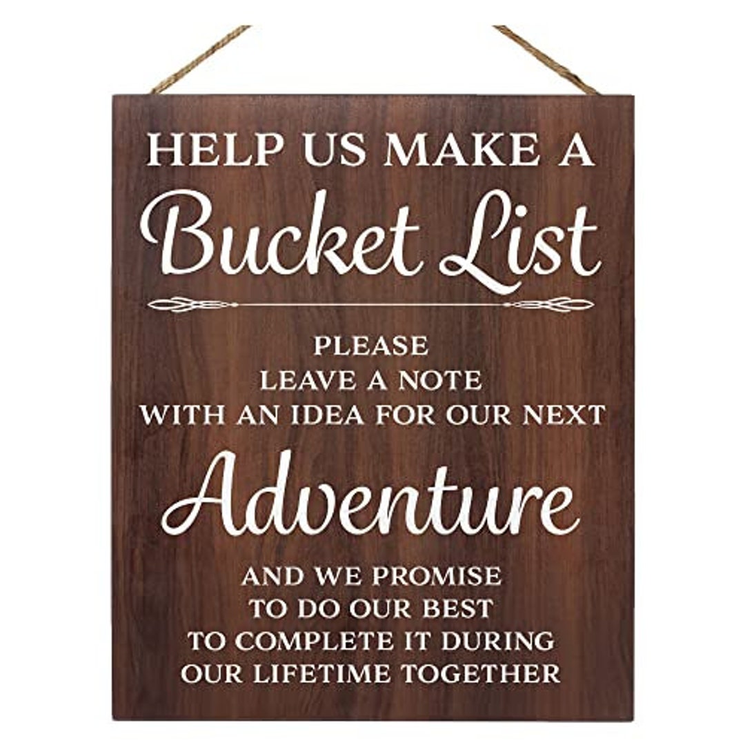 Bucket List Sign, Wedding Bucket List, Wedding Signs, Bucket List Guest ...