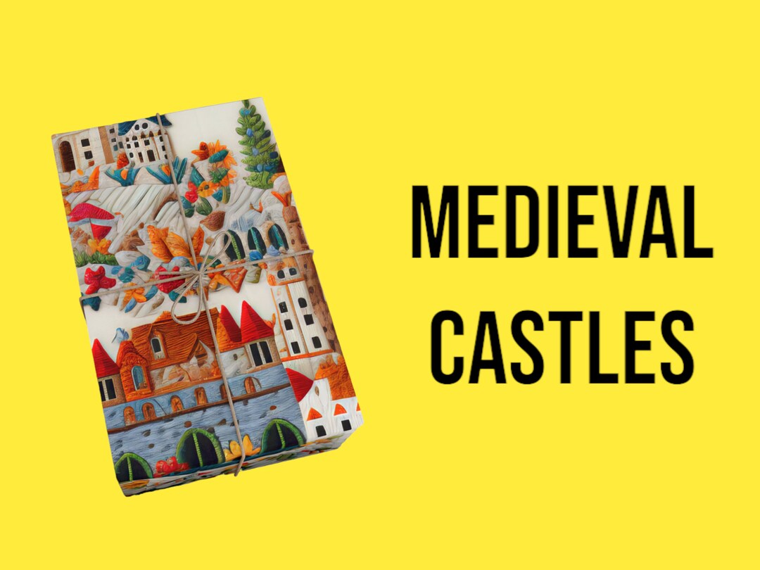 Medieval Wrapping Paper Castle Period for Gifts and Presents, Unique ...