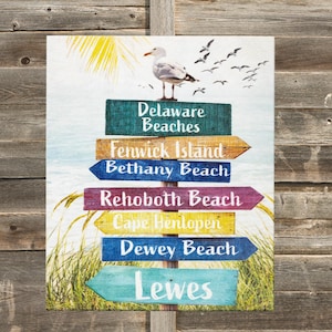 Delaware Beach Sign, Rehoboth Bethany Fenwick Lewes Dewey - Etsy