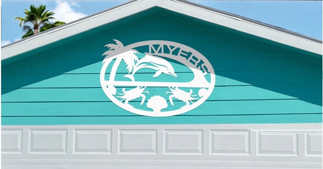 Custom Beach House Sign: Coastal Last Name PVC Outdoor Decor - Etsy