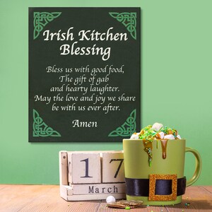 Irish Kitchen Blessing Sign, St Patricks Day Decor, Irish Prayer Sign ...