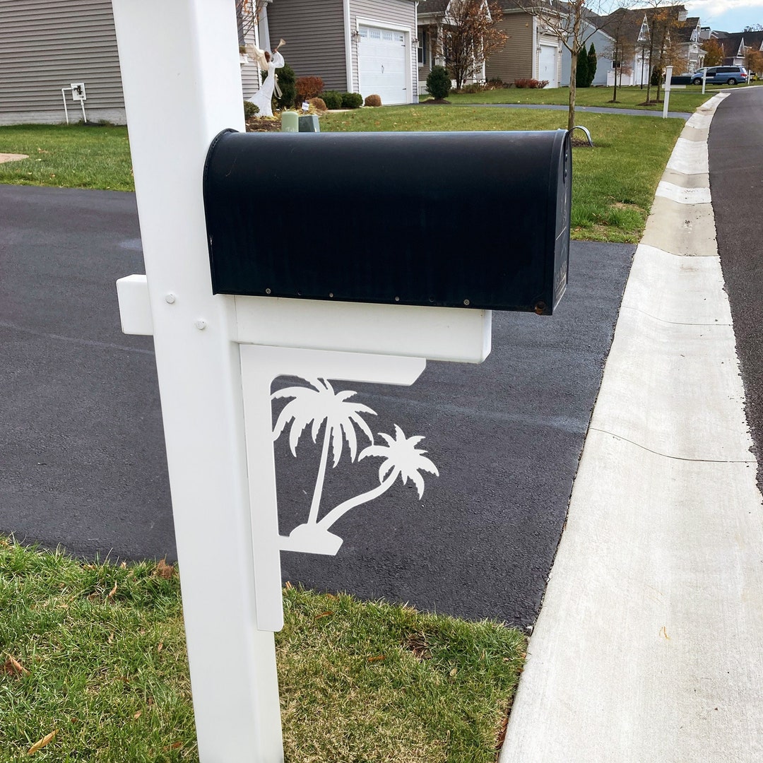 Palm Trees Mailbox Bracket, Porch Decor, Mailbox Decor for Outside ...