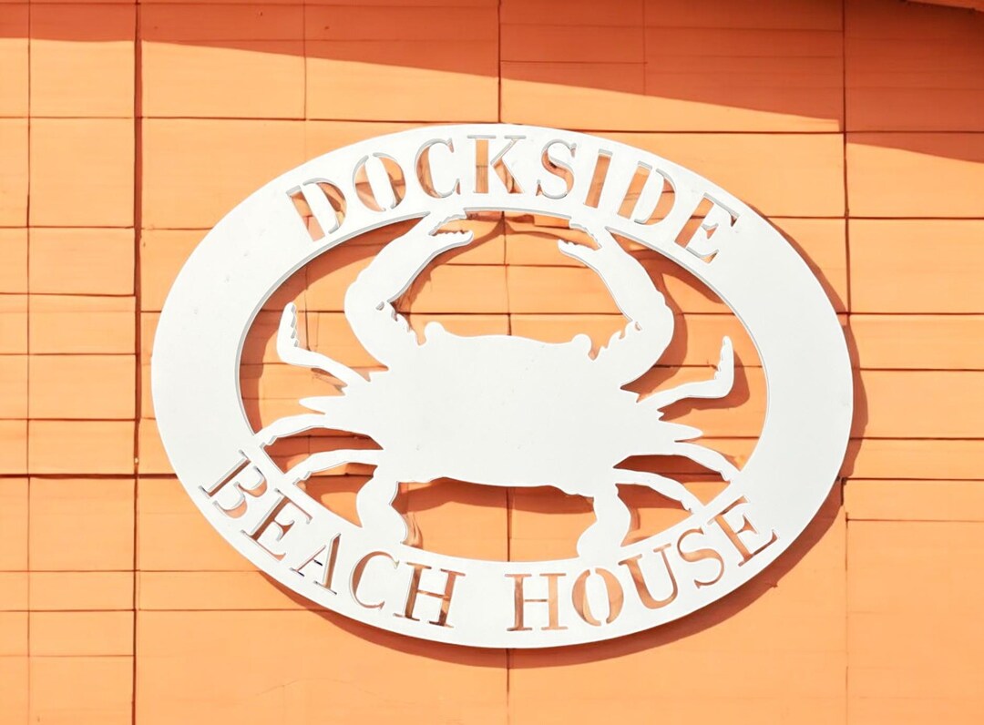 Custom Coastal Crab Sign for Beach House Personalized Nautical Family ...