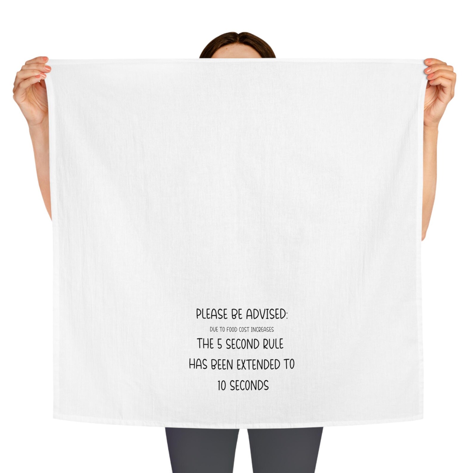 Funny Kitchen Tea Towel | 10-second Rule Food Shortage Joke | Humorous ...