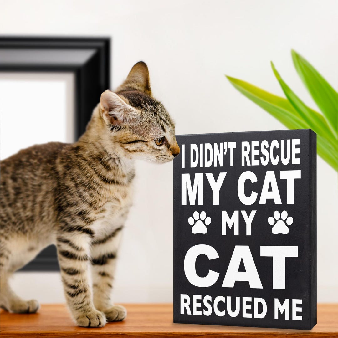 Rescue Cat Mom Gift: Wooden Sign for Cat Lovers, Cat Sign, Cat Gifts - Etsy