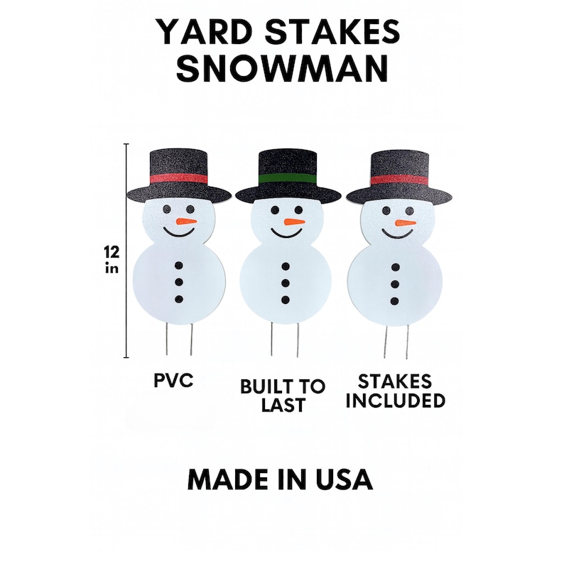 Snowman Yard Signs Set: PVC Holiday Outdoor Porch Decor - Etsy