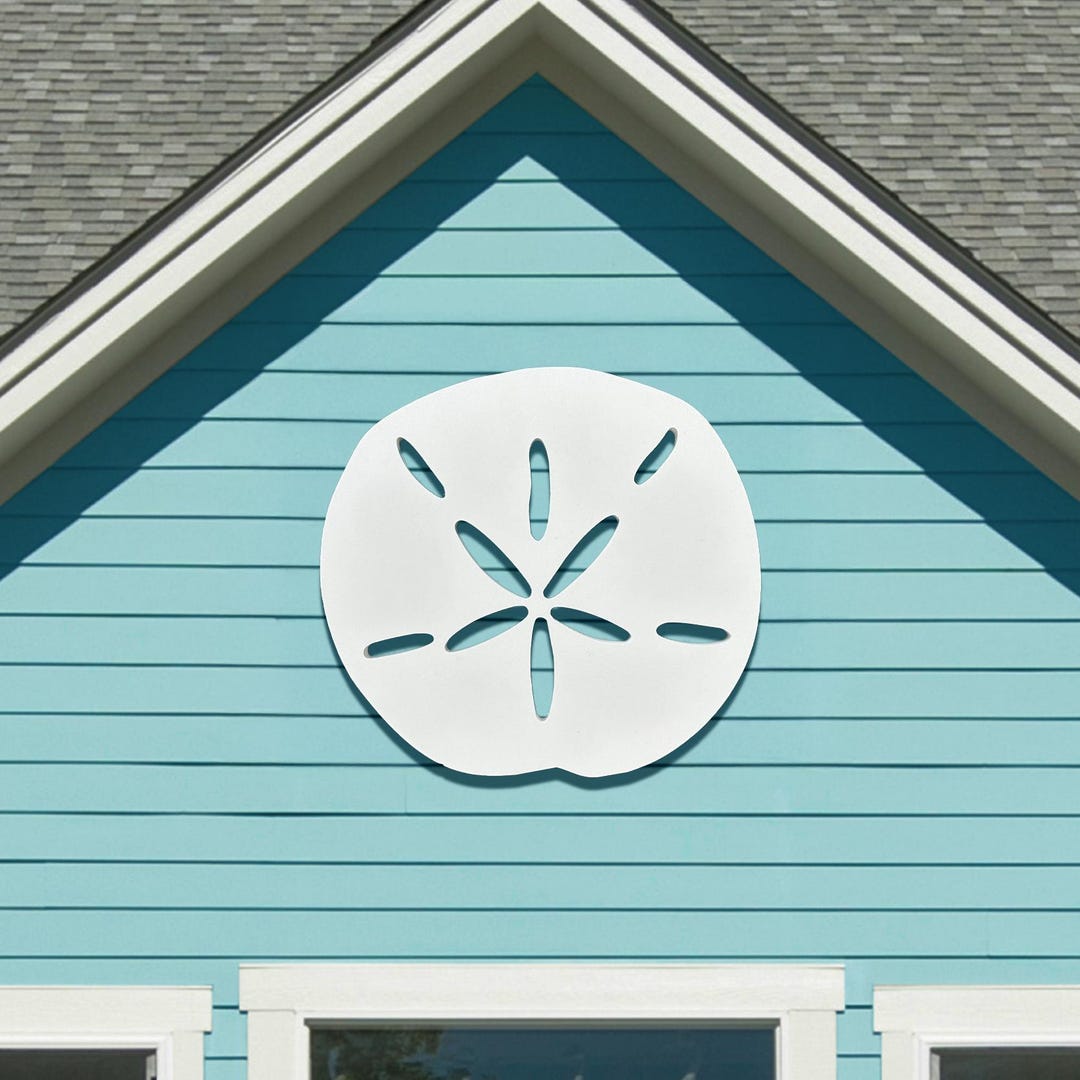 Outdoor Sand Dollar Sign for Beach House, Weather Resistant PVC Coastal ...