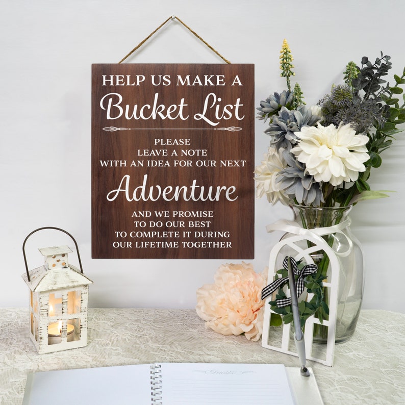 Bucket List Sign Wedding Bucket List Wedding Signs Bucket - Etsy