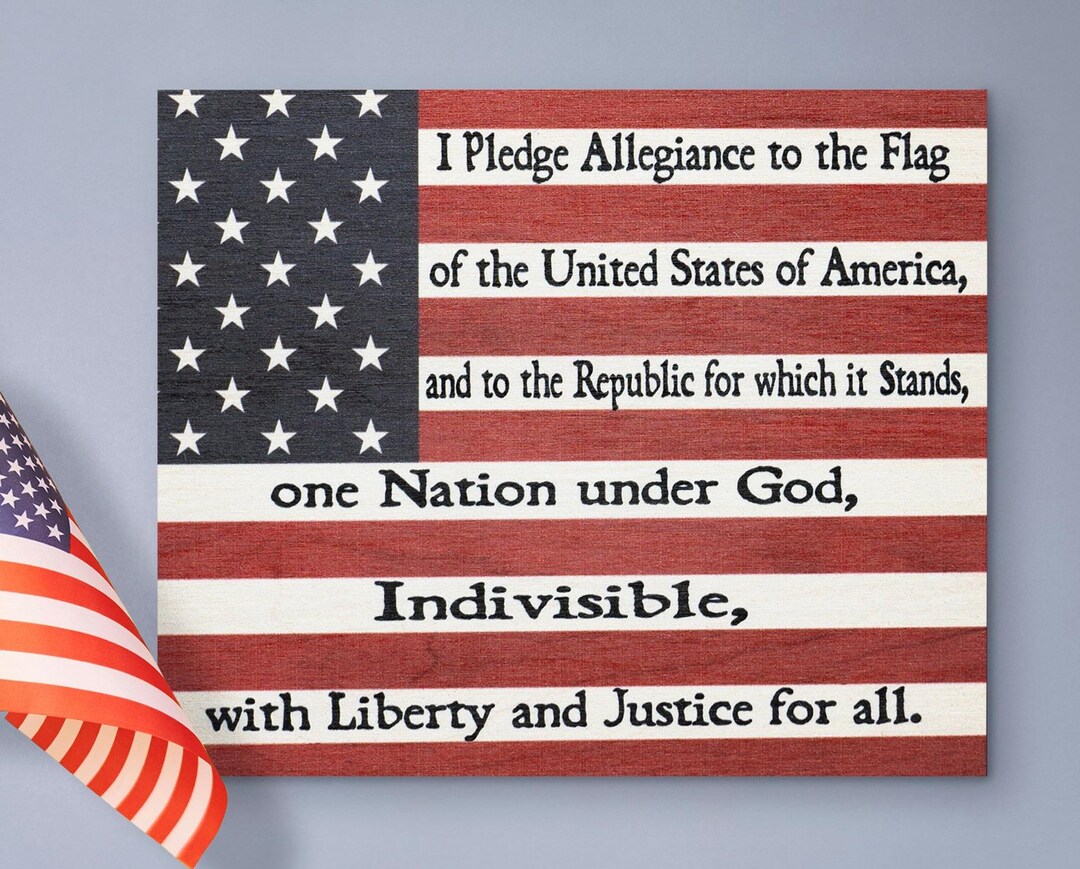 Pledge of Allegiance Wooden Sign, Patriotic Decorations, 4th of July ...