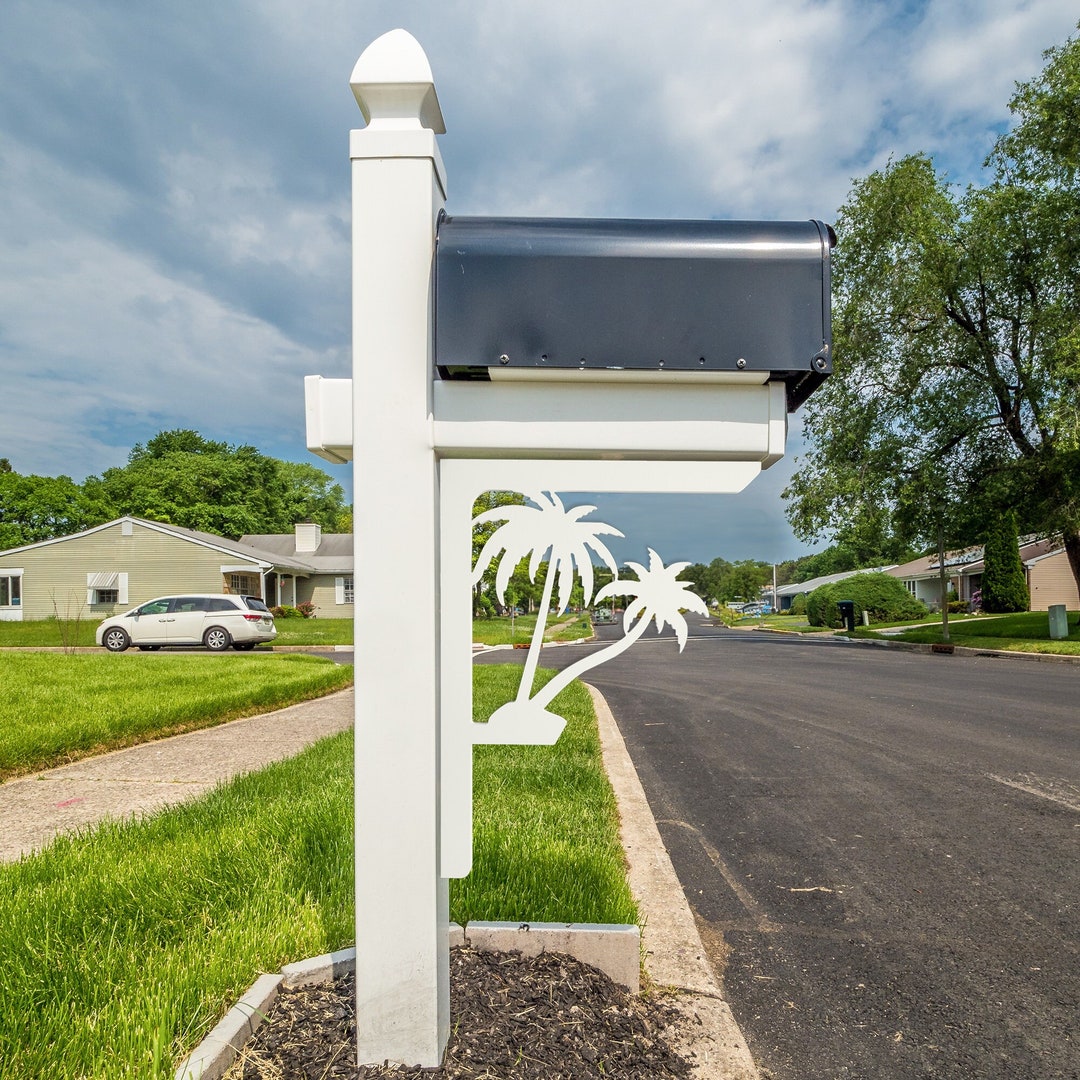 Palm Trees Mailbox Bracket, Porch Decor, Mailbox Decor for Outside ...