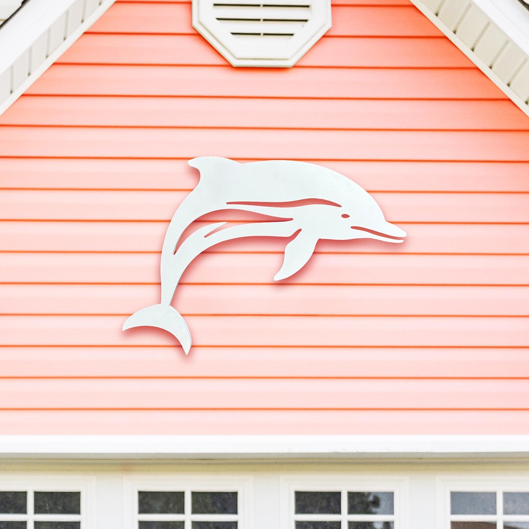 Outdoor Dolphin Sign Coastal Beach House Wall Decor, Weatherproof PVC ...