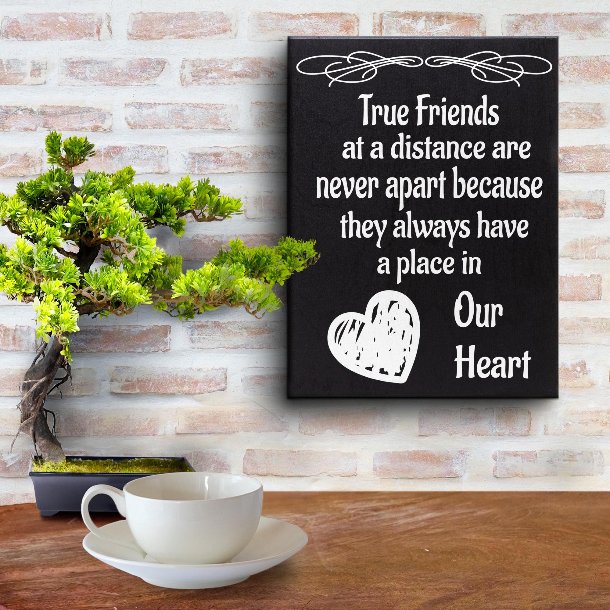 True Friends Wooden Sign: Long Distance Friendship Gift - Etsy