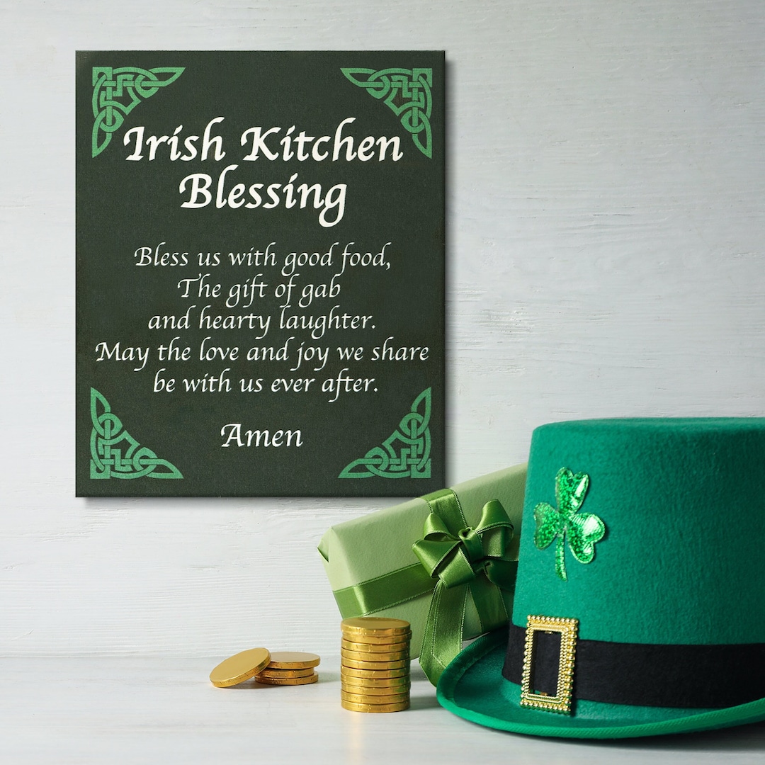 Irish Kitchen Blessing Sign, St Patricks Day Decor, Irish Prayer Sign ...