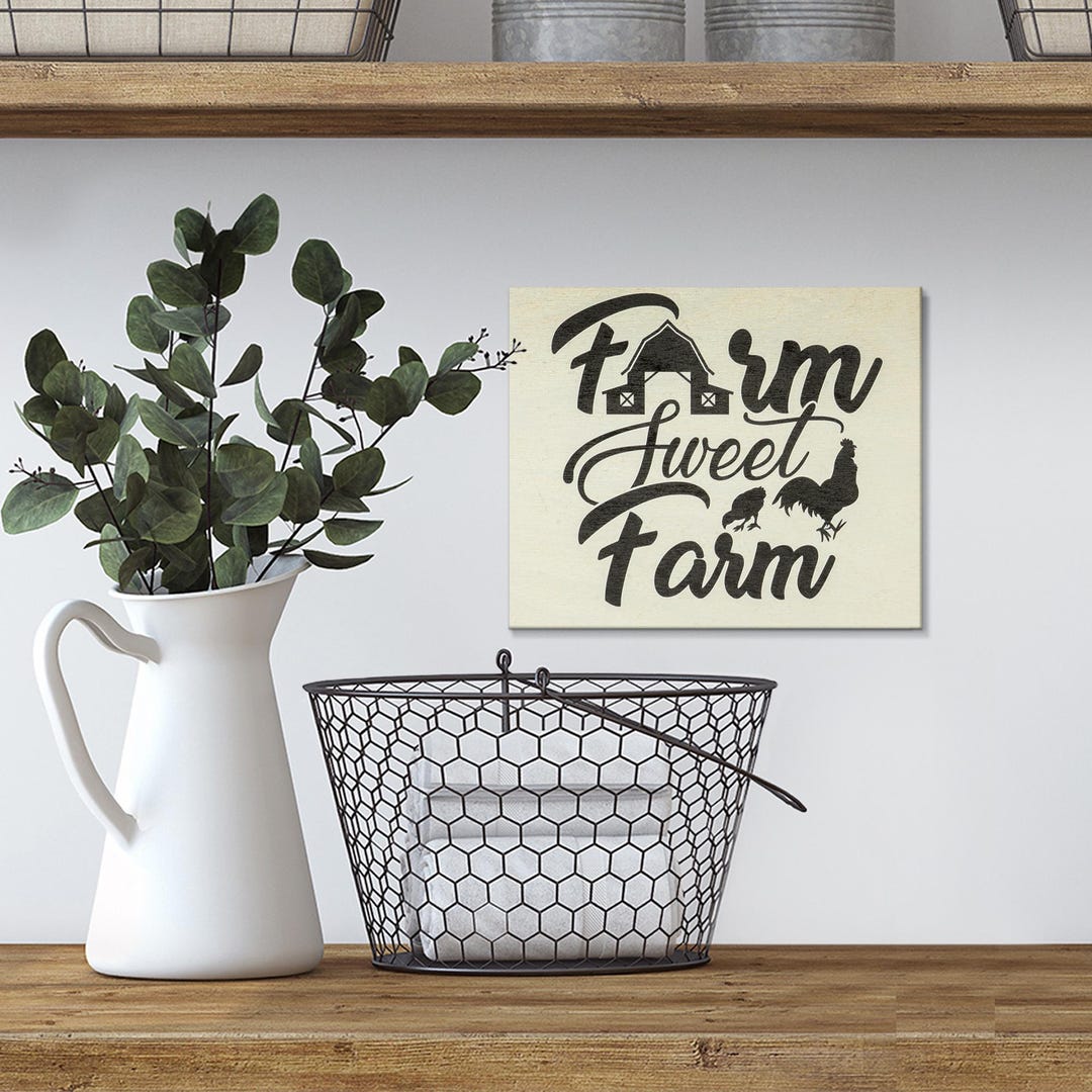 Farm Sweet Farm Wooden Sign: Rustic Chicken Decor - Etsy