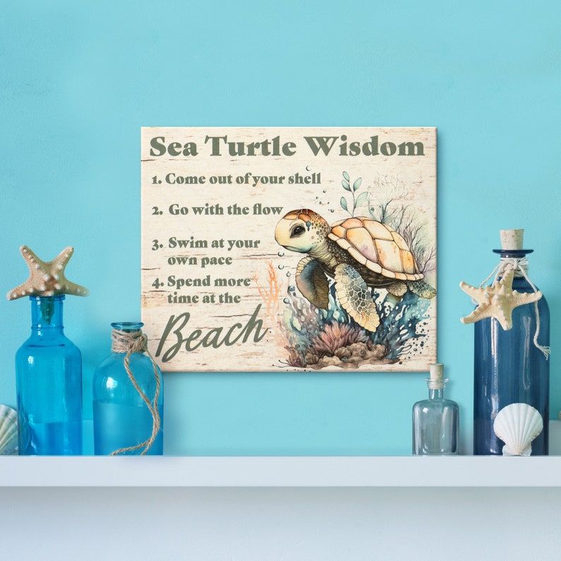 Sea Turtle Wisdom Wooden Sign Turtle Decor Sea Turtle Wall - Etsy