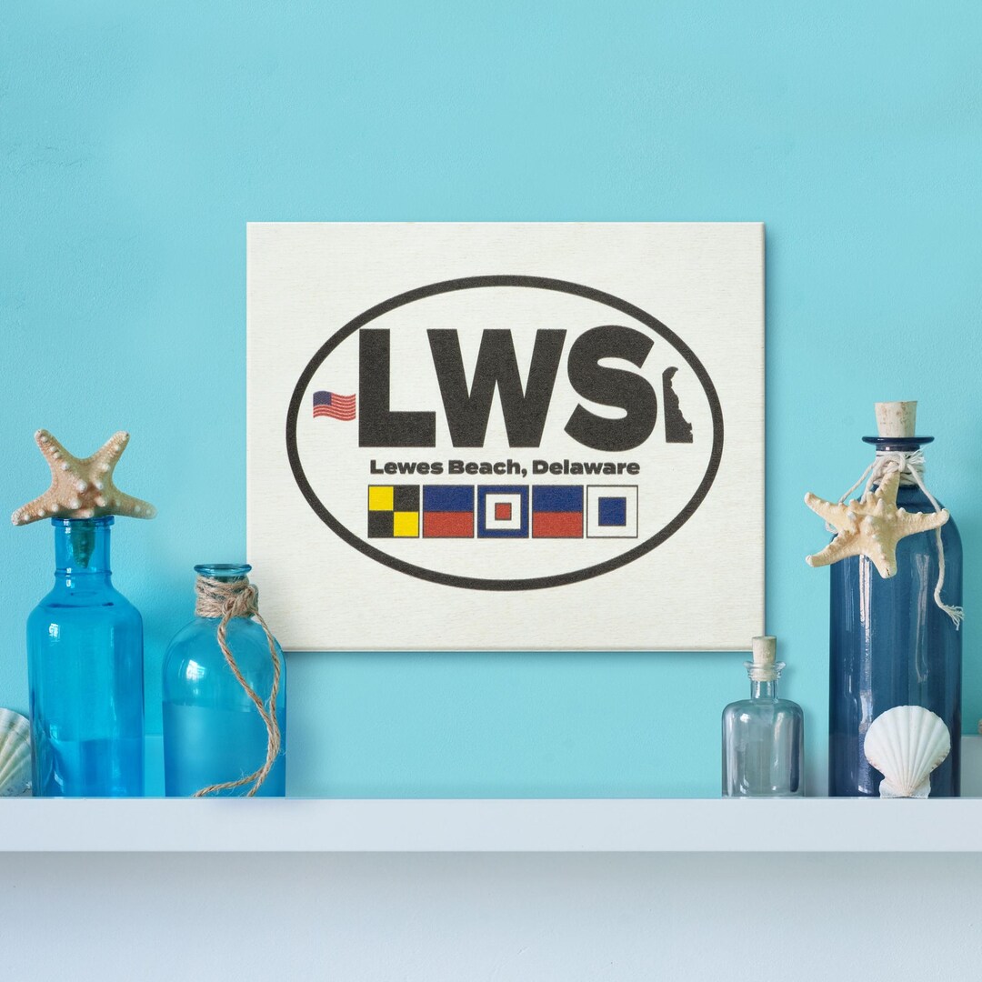 Lewes Delaware Nautical Flags Wood Sign: Coastal Home Decor - Etsy