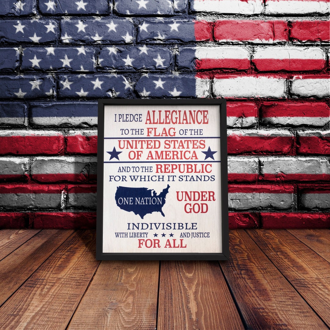 Pledge of Allegiance Sign, Patriotic Sign Framed Decor, Patriotic Decor ...