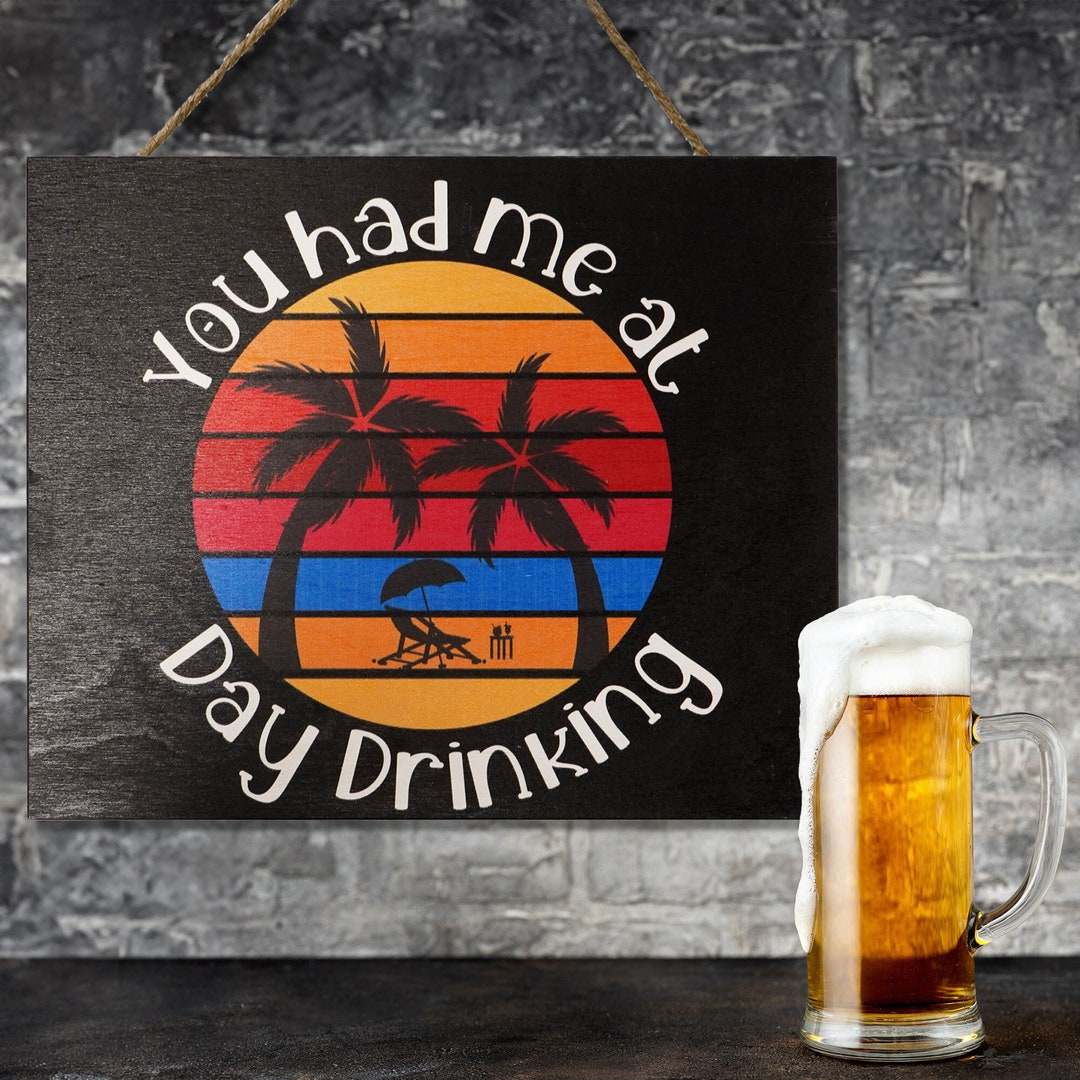 Funny Day Drinking Wooden Sign: Home Bar Decor - Etsy