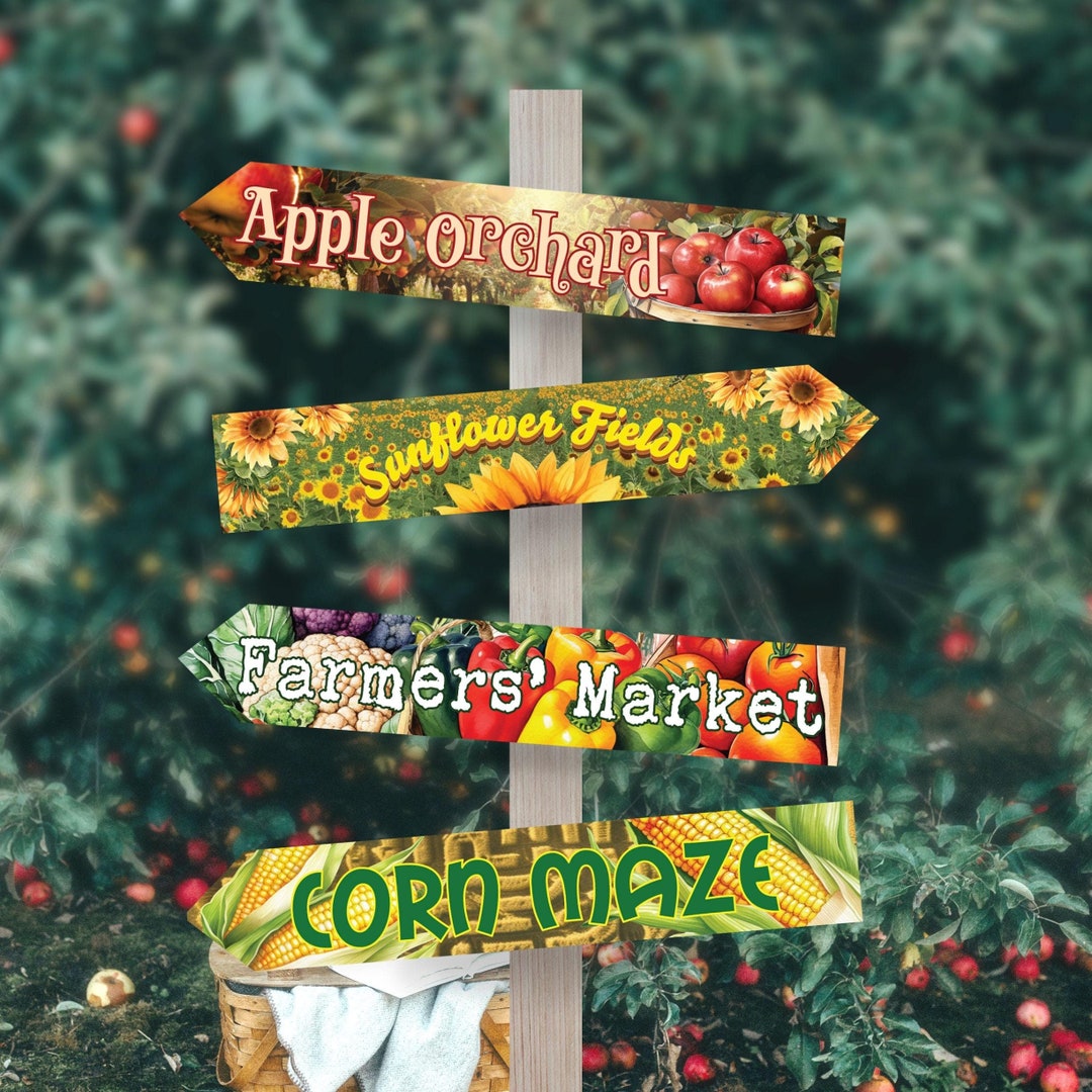 Outdoor Fall Decor Outdoor Yard Signs, Fall Directional Signs Arrow ...