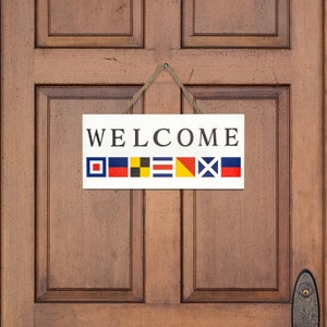 Nautical Welcome Sign for Front Door, Welcome Door Sign, Coastal Decor ...