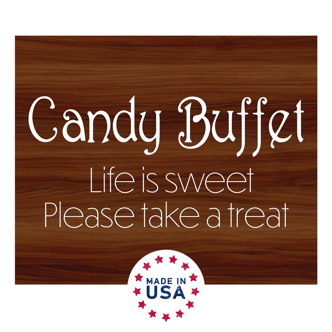 Candy Buffet Wedding Sign Candy Bar, Dessert Table at Wedding Reception ...