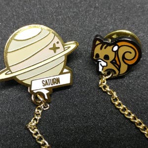 Saturn Chain Pin - Etsy